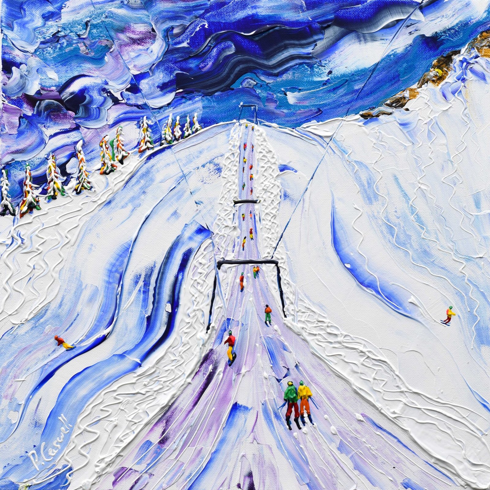 Champery, Champoussin, Les Crosets Ski Paintings and Ski Prints in ...